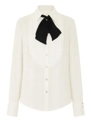 ANIYE BY Pleated Bib Shirt - White