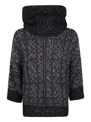 D.exterior High-neck Knit Sweater - Black