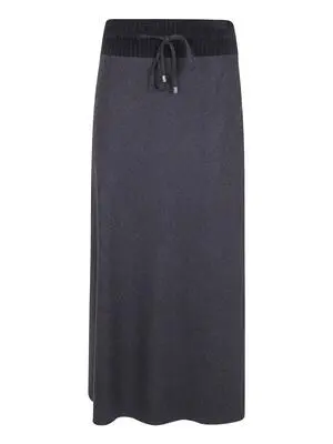 D.exterior Lace-up Detail Skirt - Black