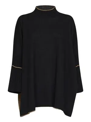 Herno Oversized Ribbed Knitted Sweater - Black