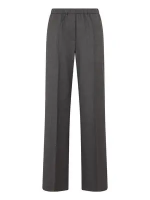 Peserico Elastic-waist Wide-leg Trousers - Grey