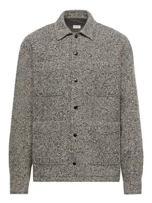 Moncler Melange Wool Blend Shirt - Grey