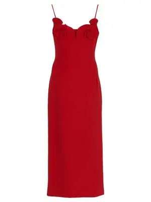 Magda Butrym Abito Midi Con Applicazioni Floreali - Red