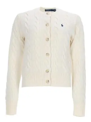 POLO RALPH LAUREN Cardigan A Trecce Con Logo