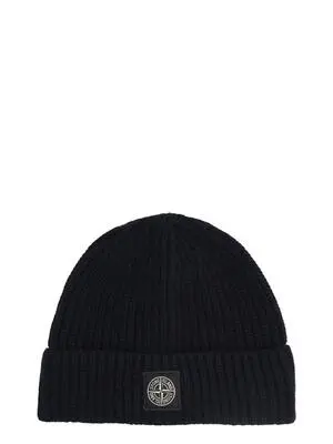 Stone Island Berretto In Lana Vergine - Blue