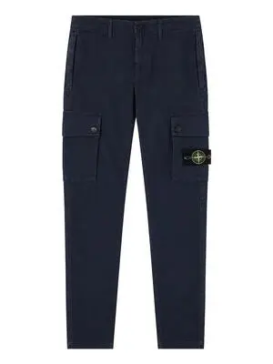 Stone Island Cargo Jeans With Logo Patch - Blue
