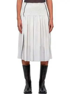 Paloma Wool High-waisted Pleated Midi Skirt In Sustainable Viscose - White