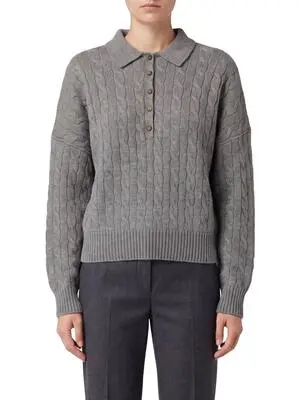 Polo Ralph Lauren Cable Knit Polo Shirt - Grey