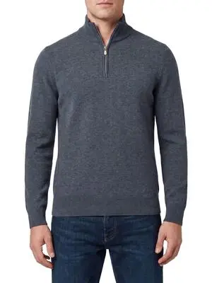 Brunello Cucinelli Brunello Cucinelli Slim Fit Half-Zip Cashmere Turtleneck Blue 2
