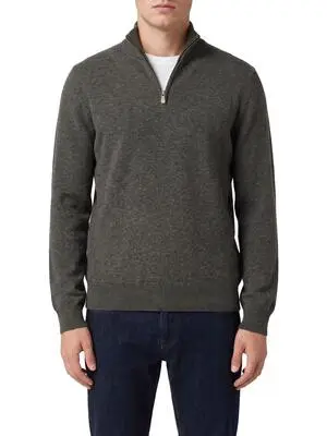 Brunello Cucinelli Slim Fit Half-zip Cashmere Turtleneck - Grey