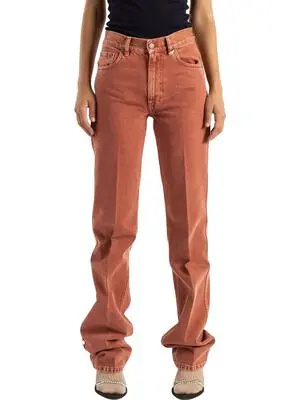 Chloé High-waisted Straight Leg Jeans - Brown