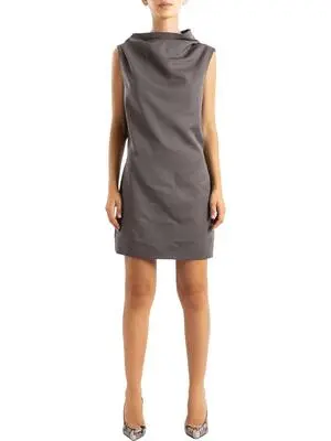 KHAITE Astor Draped Sleeveless Virgin Wool Mini Dress