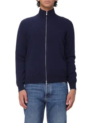 Brunello Cucinelli Slim Fit Cashmere Zip-up Turtleneck Cardigan Blue 1