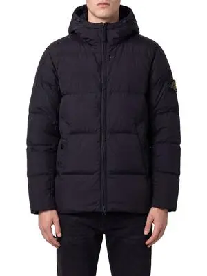 Stone Island Stone Island Hooded Puffer Jacket With Compass Logo Black
