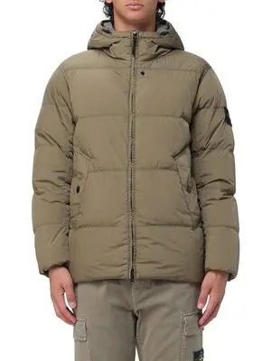Stone Island Stone Island Hooded Puffer Jacket With Compass Logo Green