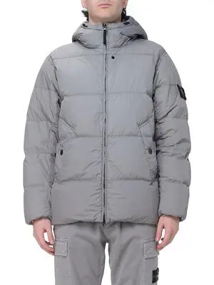 Stone Island Stone Island Hooded Puffer Jacket With Compass Logo Grey