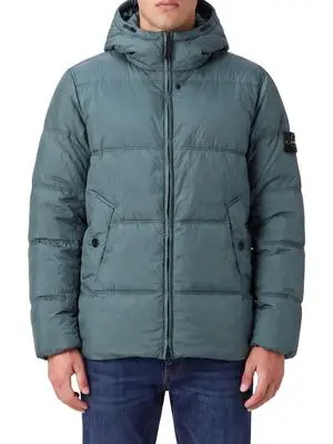 Stone Island Stone Island Hooded Puffer Jacket With Compass Logo Olive