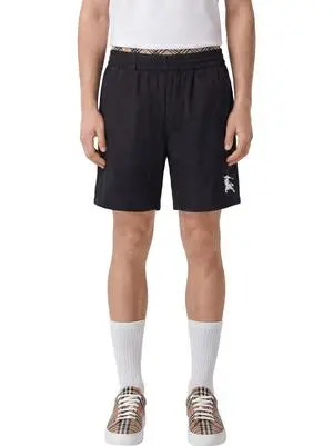 Burberry Nylon Jogging Shorts With Elasticated Waist - Black