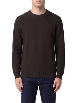 ROBERTO COLLINA Crewneck Long-sleeved Jumper In Fine Merino Wool - Brown
