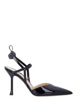 Fendi Pointed-toe Slingback Stiletto Pumps With Crisscross Straps - Nero