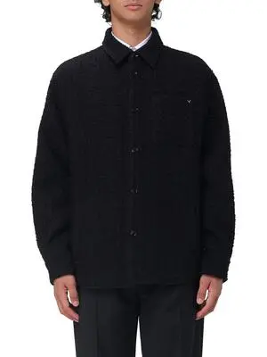 Valentino Garavani Cotton Tweed Shirt Jacket With Vlogo Signature - Black