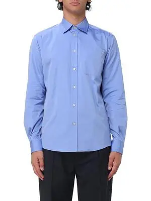 Valentino Garavani Slim Fit Shirt In Cotton Poplin With French Collar - Blue