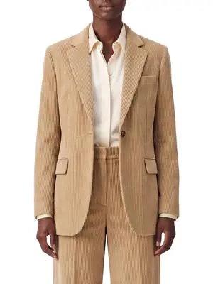 RÓHE Single-breasted Cotton Velvet Blazer - Beige
