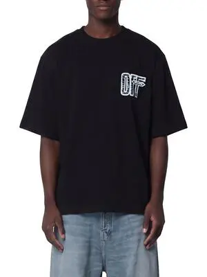 Off-White Relaxed Fit Cotton T-shirt With Back Arrow Logo Print - Black