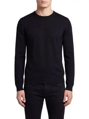 ROBERTO COLLINA Roberto Collina Pure Virgin Wool Long-Sleeved Crewneck Jumper Black