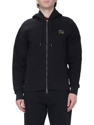 Burberry Cotton Zip-up Hoodie With Ekd Logo - Black