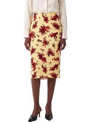 JIL SANDER Jil Sander Floral Print Midi Skirt