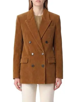 Isabel Marant Étoile Double-breasted Velvet Blazer With Peak Lapels - Camel