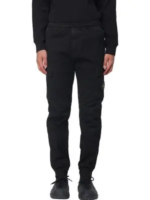 Stone Island Stone Island Slim Fit Stretch Technical Fabric Cargo Trousers With Compass Logo Black