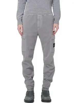 Stone Island Stone Island Slim Fit Stretch Technical Fabric Cargo Trousers With Compass Logo Grey