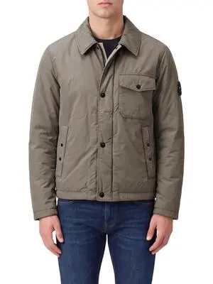 Stone Island Padded Nylon Overshirt With Compass Logo - Green