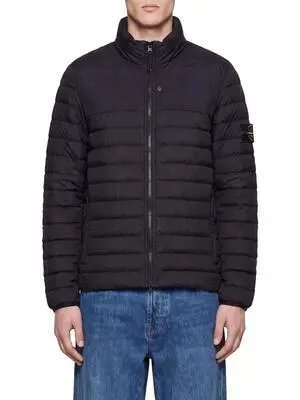 Stone Island Stone Island Short Water-Repellent Recycled Nylon Down Jacket With High Neck Black