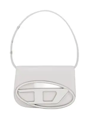 DIESEL® 20 Cm Mini Oval Shoulder Handbag With Flap Closure - White