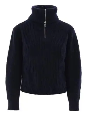 MAX MARA Max Mara Women's Ribbed Knit Half-Zip Turtleneck Sweater
