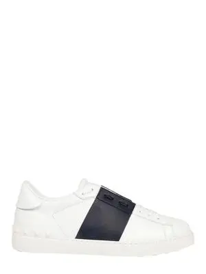 VALENTINO VALENTINO GARAVANI Open Rockstud Two-Tone Calf Leather Slip-On Sneakers