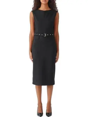 Pinko Belted Midi Dress - Black