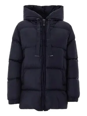 Max Mara Hooded Long Puffer Coat - Blu Notte