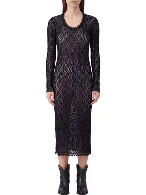 Isabel Marant Étoile Balsane Long-sleeved Lace Midi Dress - Black