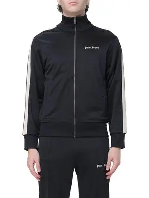 Palm Angels Technical Fabric Zip-up Sweatshirt With High Neck - Black