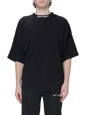 PALM ANGELS Relaxed Fit Cotton T-shirt With Logo And Dropped Shoulders