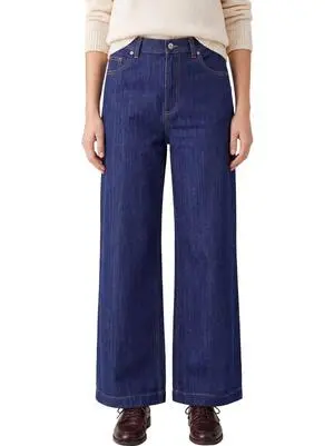 PAROSH Wide Leg Jeans - Blue
