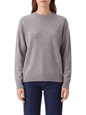PAROSH P.a.r.o.s.h. Cashmere Crewneck Jumper With Dropped Shoulders - Grey 1