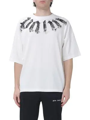 Palm Angels Relaxed Fit Cotton T-shirt With Graffiti Logo Print - White