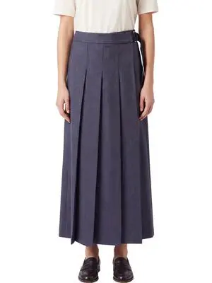 PAROSH Pleated Skirt - Grey