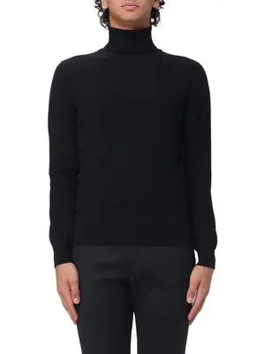 Malo Slim Fit Pure Cashmere Turtleneck Jumper With Long Sleeves - Black