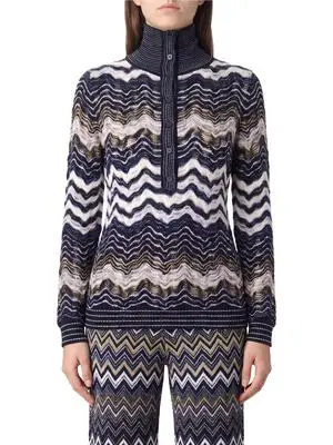 MISSONI Slim Fit Multicolour Zig-zag Wool Turtleneck Jumper
